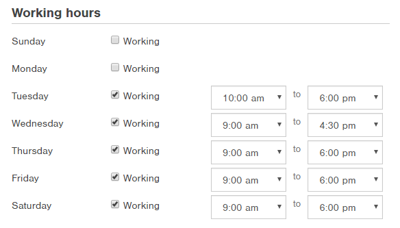 Customise staff timetables – Baxus